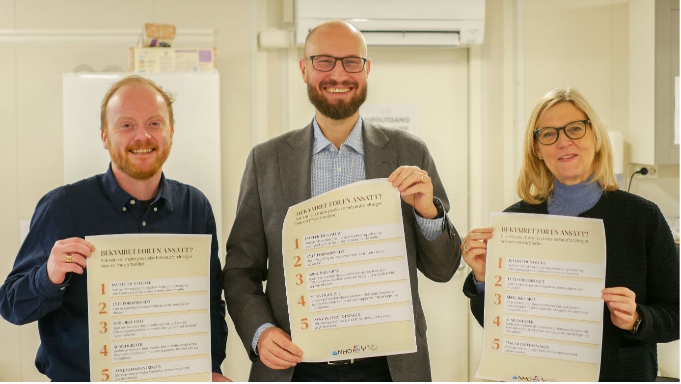 NHO, Psykologforeningen og Mental Helse sammen om råd til arbeidsgivere NHO, Psykologforeningen og Mental Helse sammen om råd til arbeidsgivere